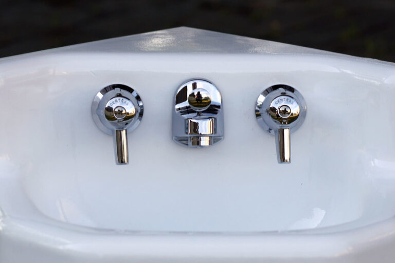 Chrome Mid Century Modern Central Brass 1177-A Shelf Back Faucet ...