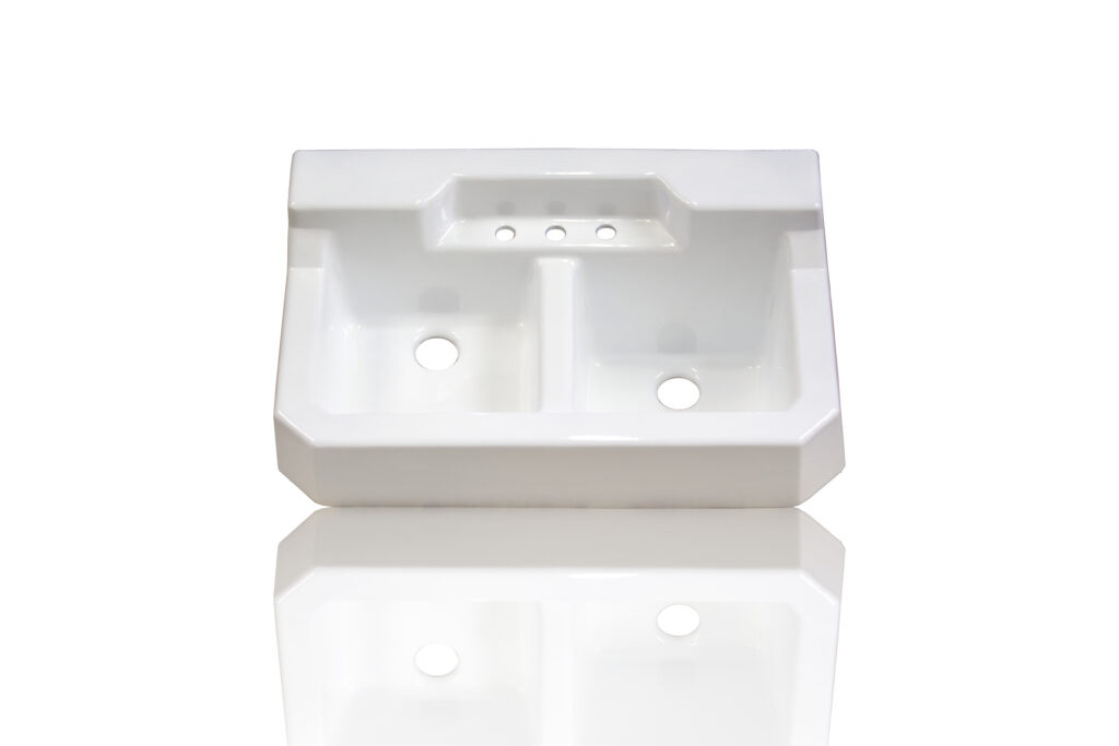 New 44" High Back Farm Sink Double Basin Wall Mount Deep Kitchen Sink w ...