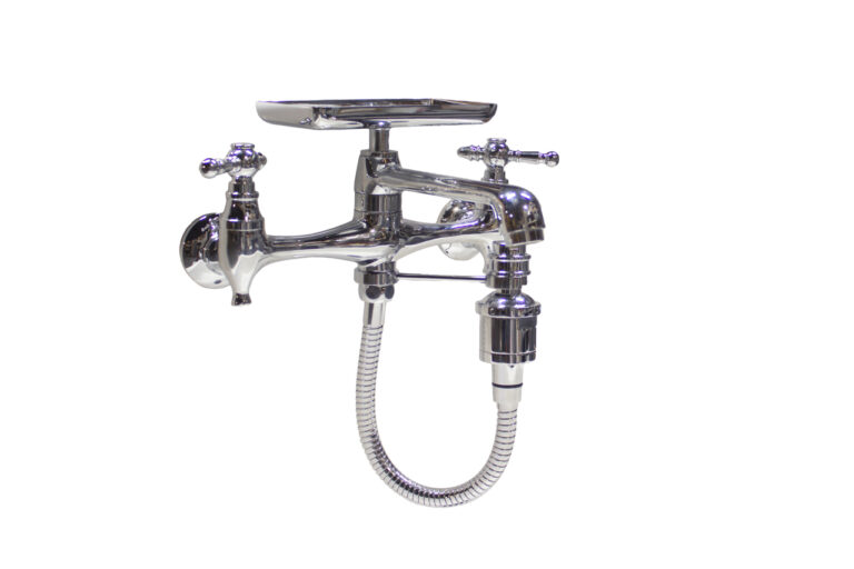 Antique Inspired 8" Wall Mount Kitchen Sink Faucet with Sprayer & Soap ...