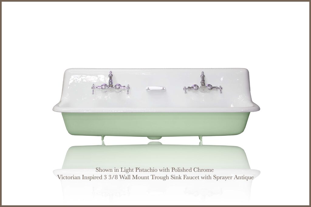 Antique Inspired Large 48" Wall Mount Cast Iron Porcelain High Back Two ...