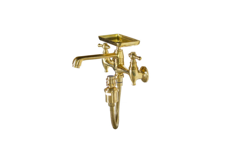 Antique Inspired 8" Wall Mount Kitchen Sink Faucet with Sprayer & Soap ...