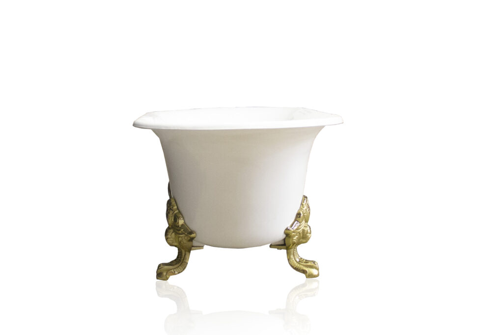 Tapless Cast Iron Porcelain 60" Double Ended Rolled Rimmed Edwardian ...