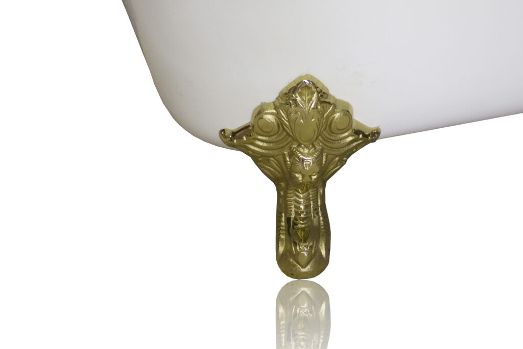 Tapless Cast Iron Porcelain 60" Double Ended Rolled Rimmed Edwardian ...