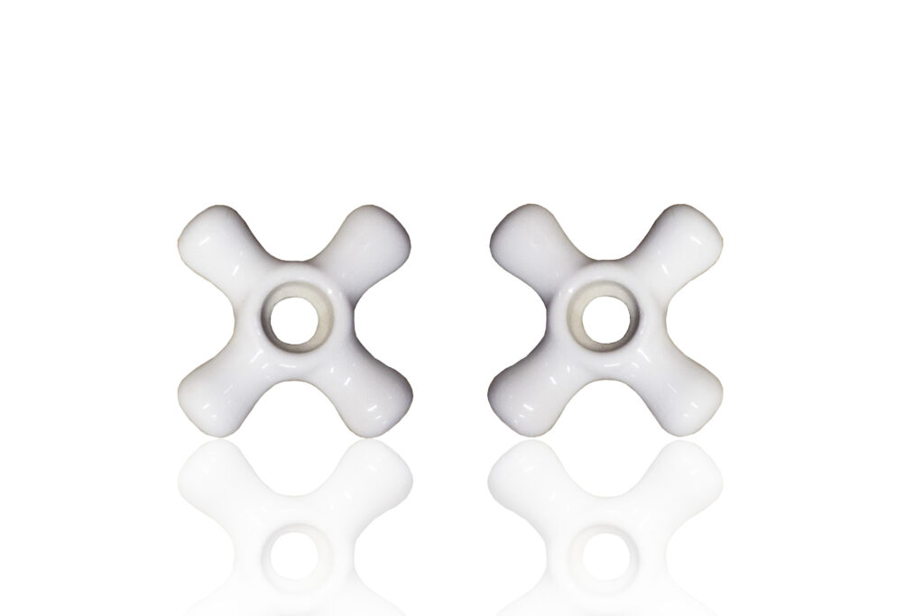 Pair of Porcelain Cross Handles - WatermarkFixtures