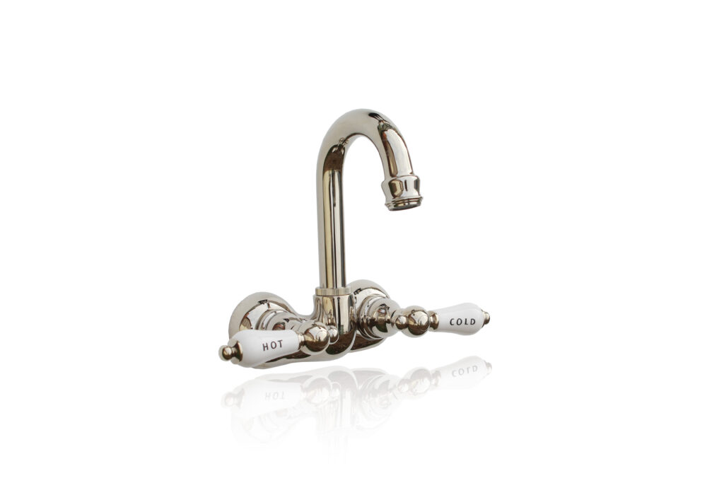 Arched Spout 3 3/8ths Small Wall Mount Gooseneck Faucet 22-WMF-BF-338 ...