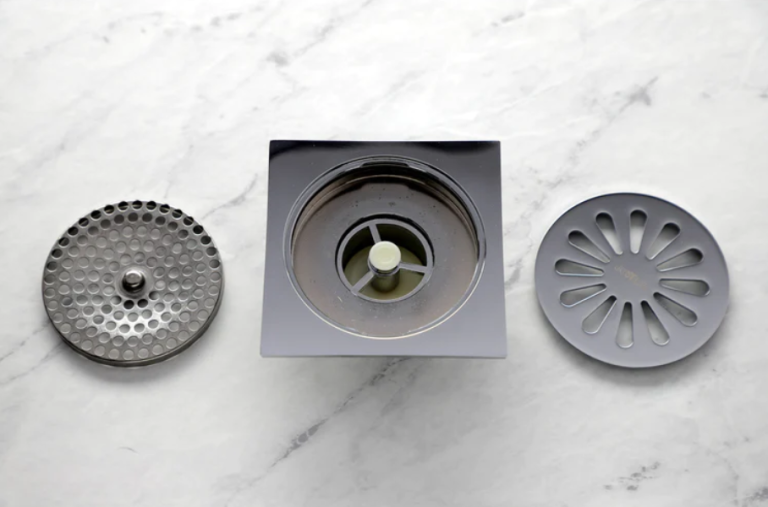 Watercourse 4-Inch Square Grid Shower Drain with Hair Catcher ...
